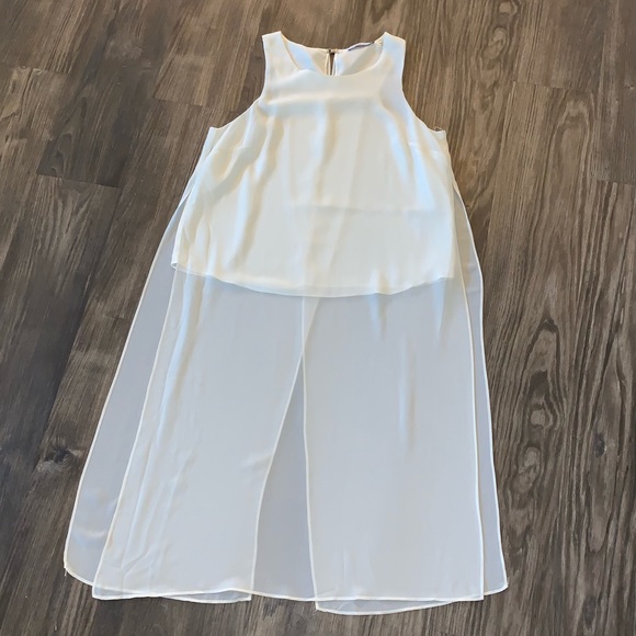Dex | Tops | Dex White Sheer Overlay Tank | Poshmark